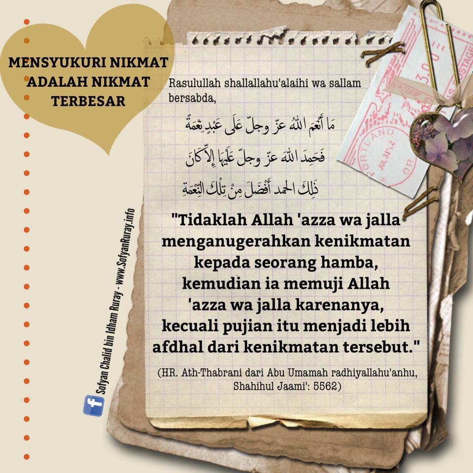 Mensyukuri Nikmat adalah Nikmat Terbesar