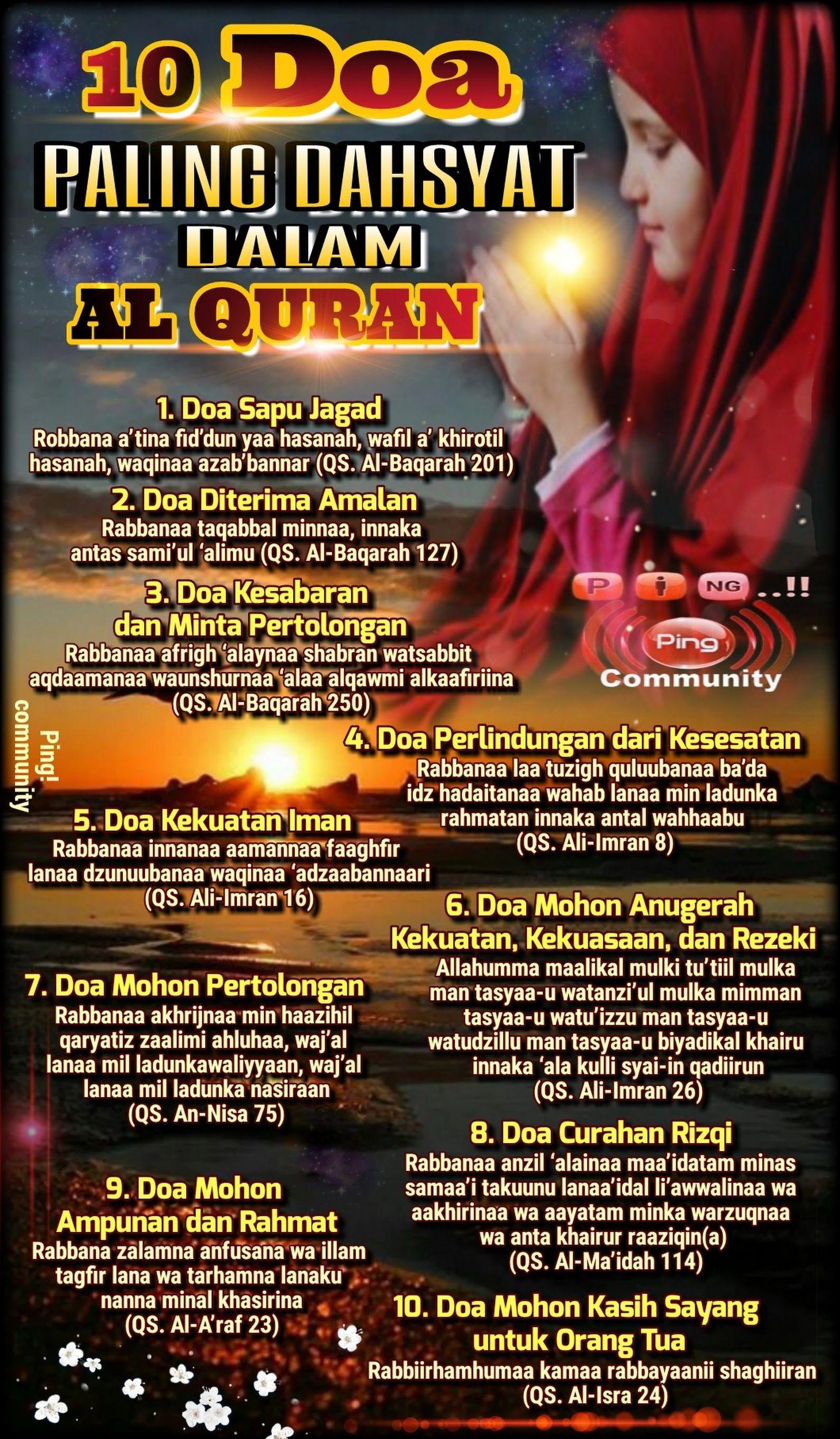 10 Doa Paling Dahsyat dalam Alquran